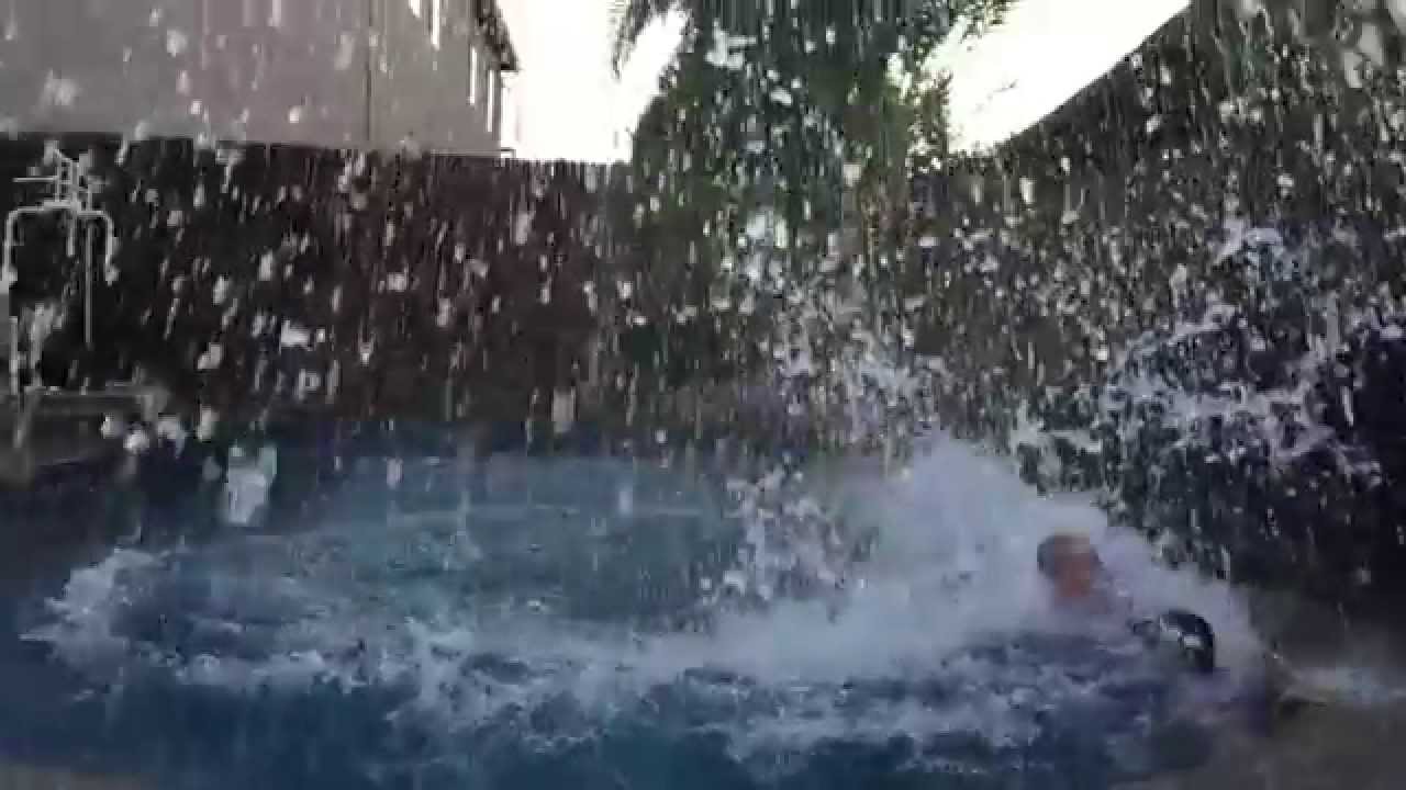 Biggest pool splash ever caught on camera - YouTube