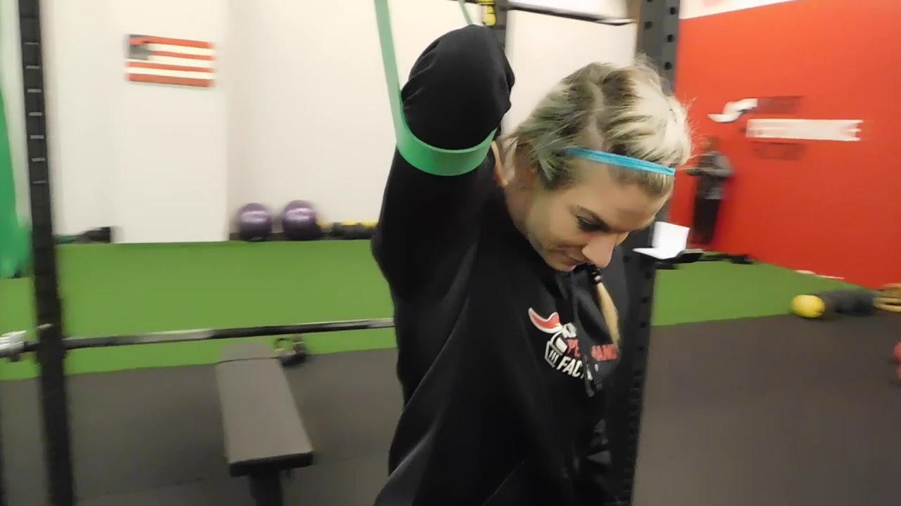 Banded Lat and Tricep Stretch - YouTube