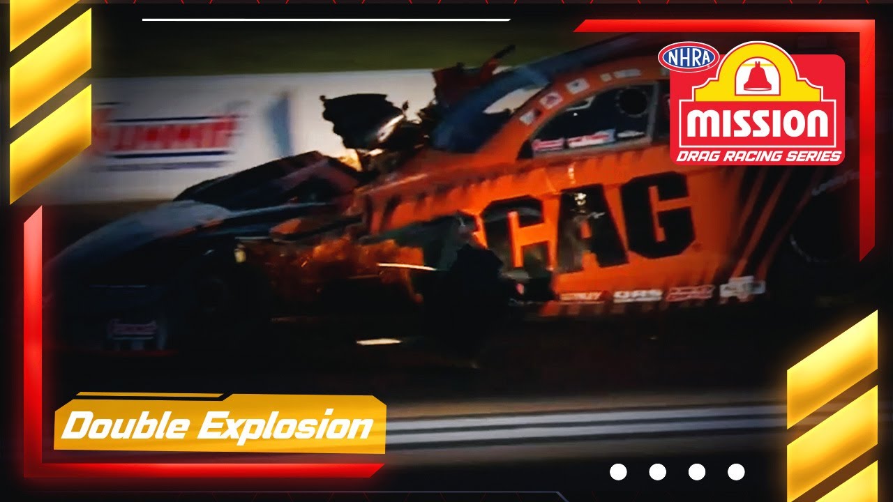 Double Funny Car explosion for Daniel Wilkerson and Chad Green - YouTube