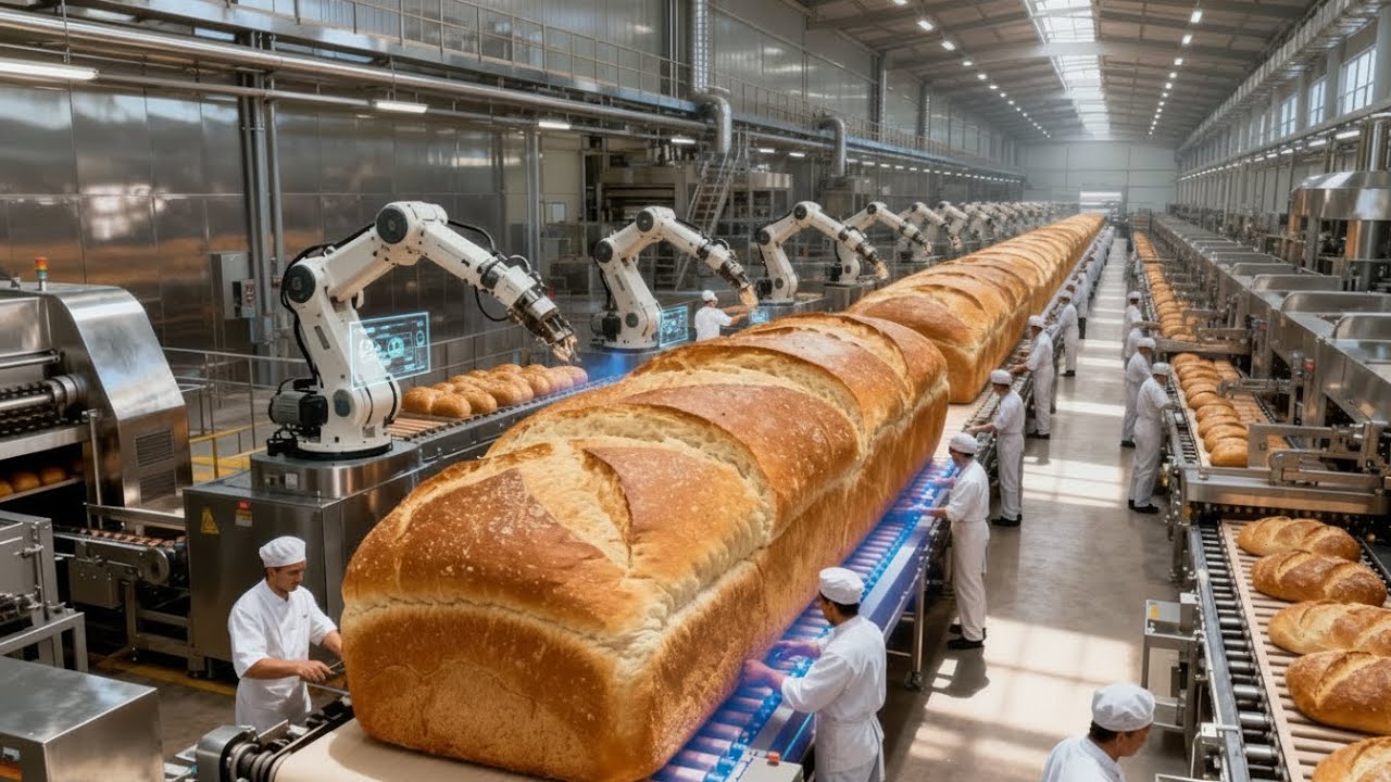 Inside a Modern Bread Factory: From Wheat Grain to Packaged Loaf Bread ...