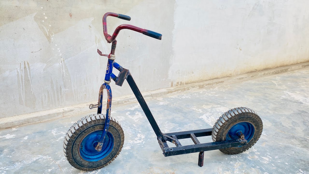 I Built this Scooter From old Bike Part | DIY Project Homemade scooter ...