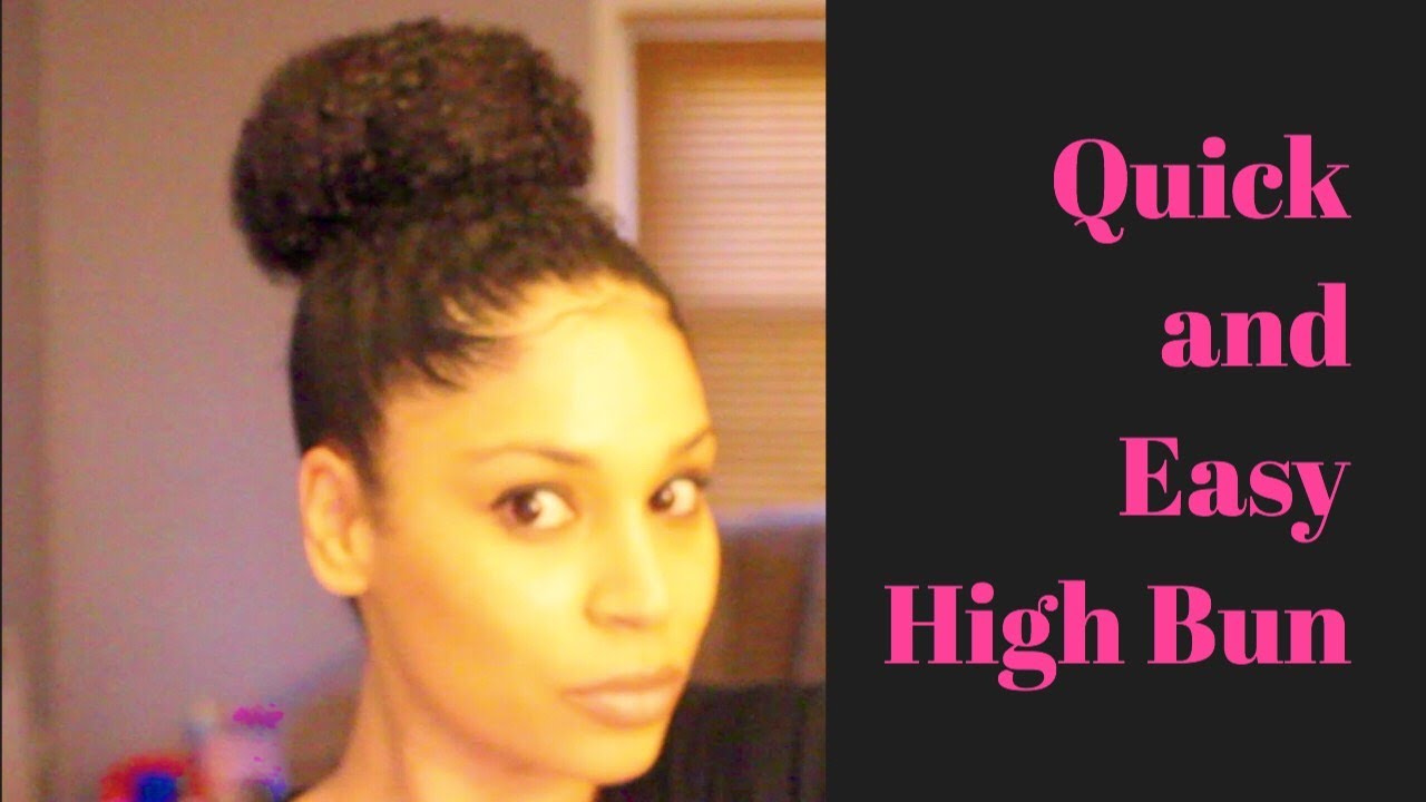 Quick and Easy High Bun - YouTube