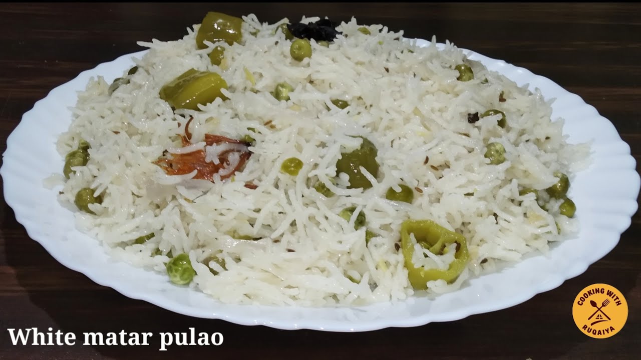 White Matar pulao Recipe | khushbudar and Simple White Matar Pulao ...