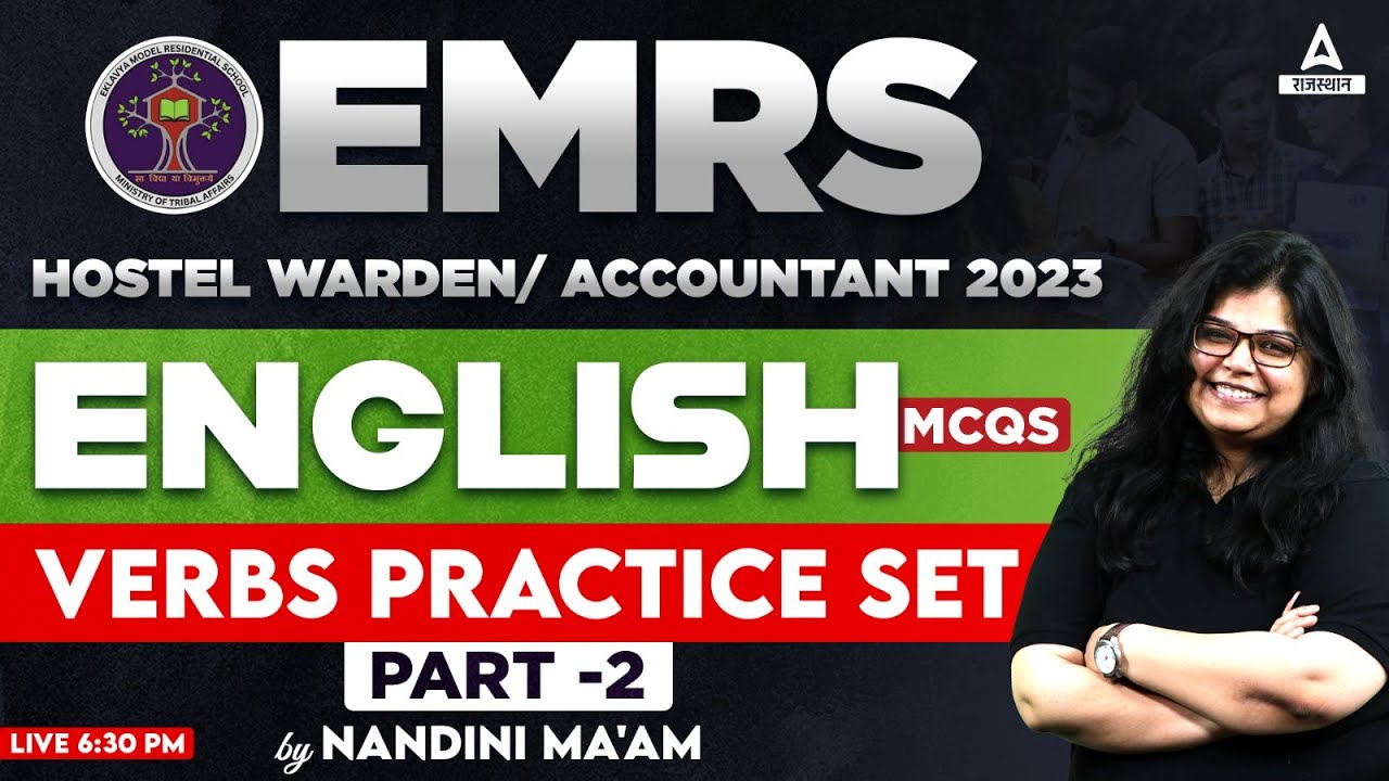 EMRS Hostel Warden & Accountant English Classes 2023 | Verbs practice ...