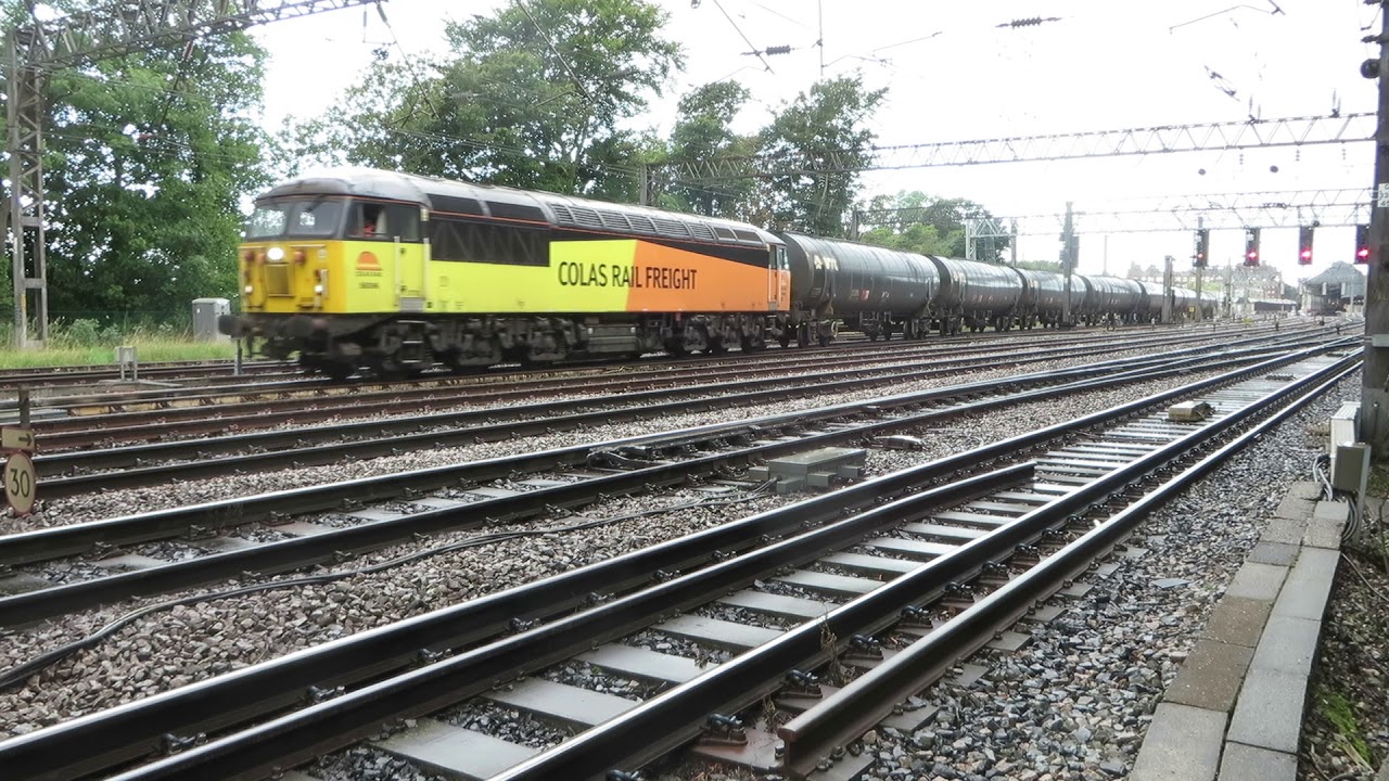 Colas Rail Freight 56096 - 6E32 Bitumen Tanks, Preston 13/09/18. - YouTube