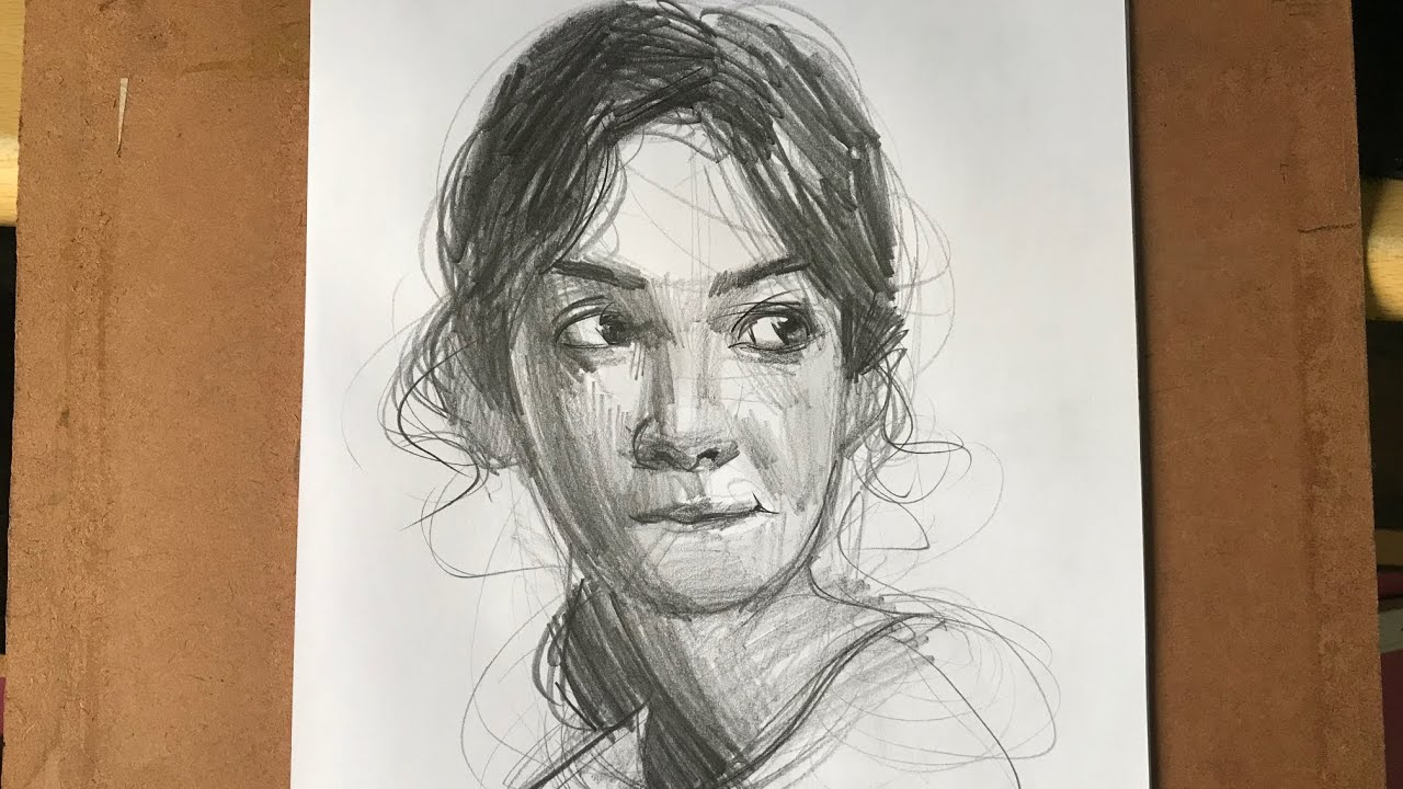 how to draw portrait sketch rapidly | rapid sketching - YouTube