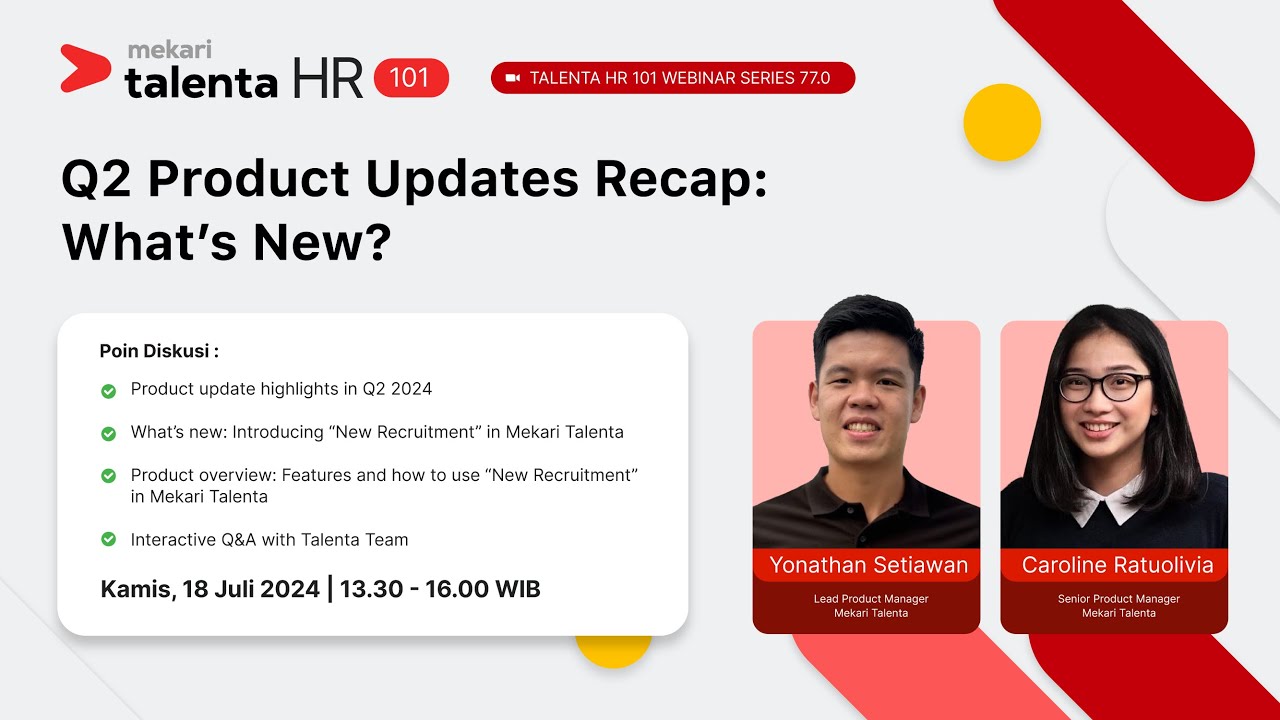 Talenta HR 101 Webinar Series 77.0 "Q2 Product Updates Recap: What's ...