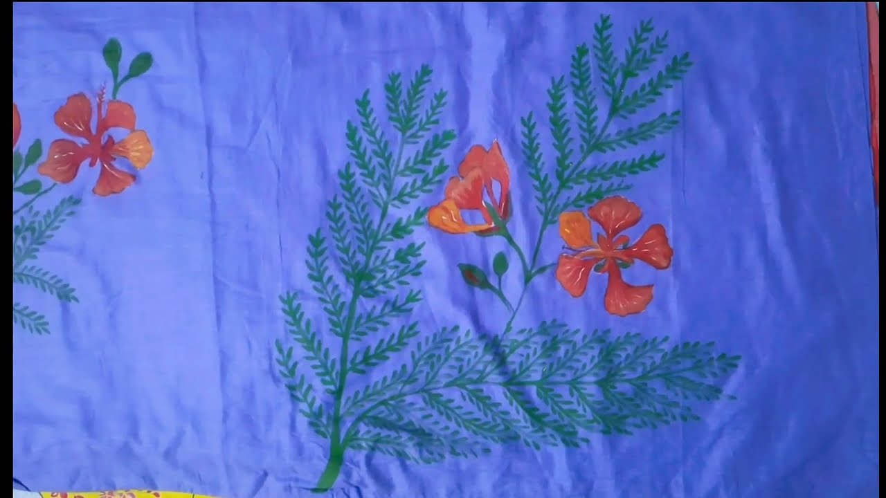 hand paint dress design || হ্যান্ড পেইন্ট ড্রেস ডিজাইন ||গাঢ় রঙ এর ...