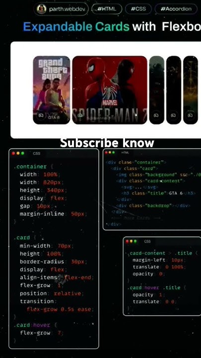 Expandable Cards With Flexbox Htmlcss 🕸️html Htmlcss Css Coding 