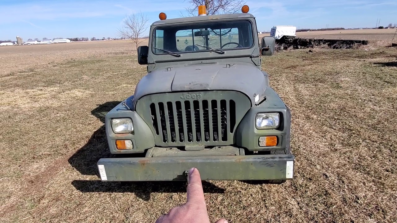 1985 Jeep CJ10A Jeep truck tug - YouTube