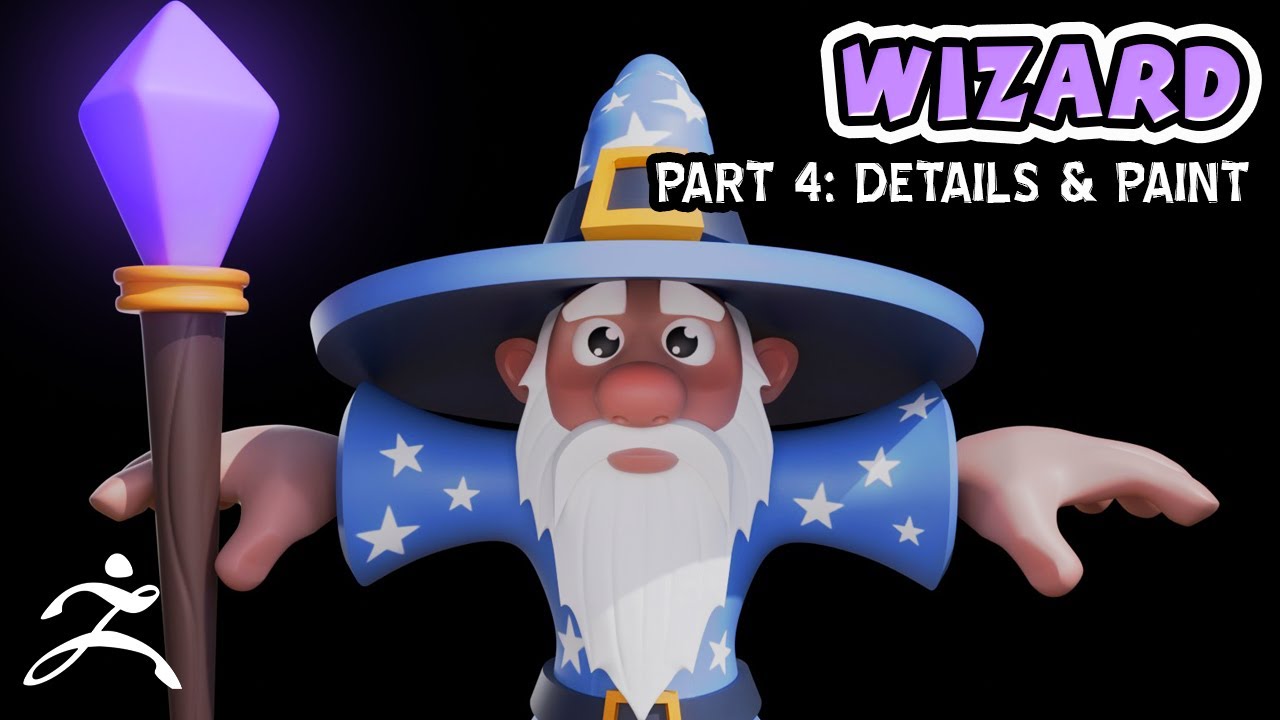 Stylized Wizard - Part 4: Details & Paint - YouTube