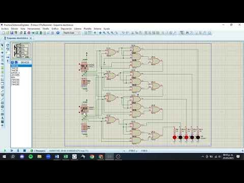 Simulación de sumador de 4 bits Proteus - YouTube