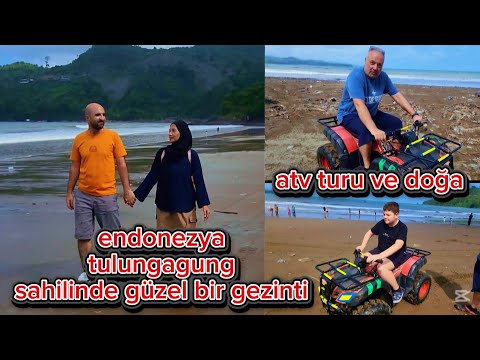 Endonezya tulungagung sahilinde doğa ve deniz eşliğinde küçük bir gezinti