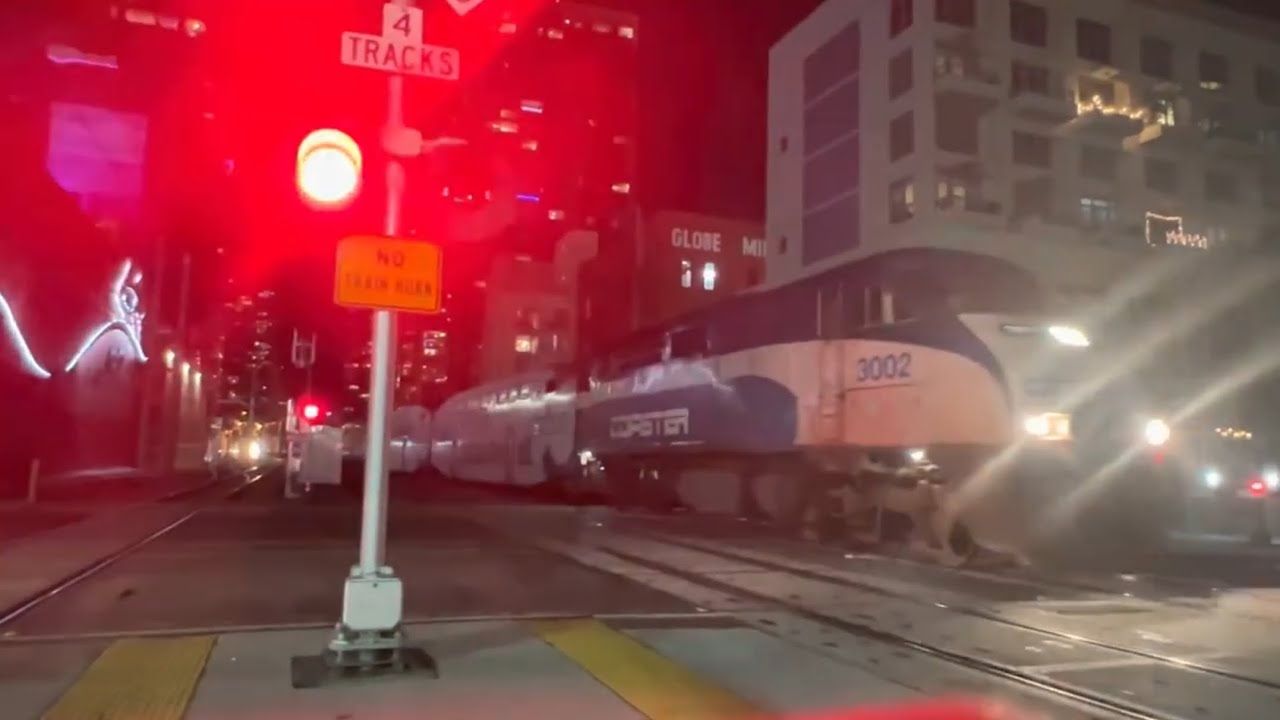 NCTD 3002 F59PHI Leads NCTD 684 Coaster Holiday Train, W. Beech St ...