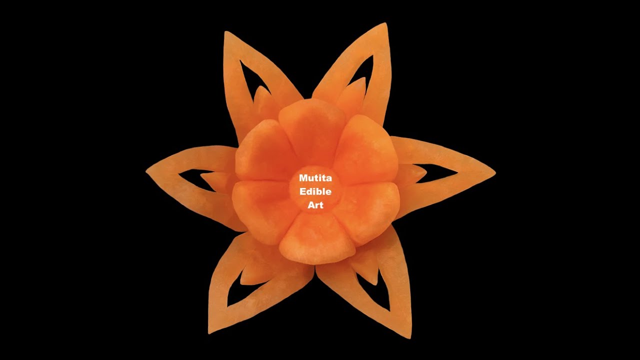 Carrot Lotus Carving Flower | Beginners Lesson 244 | Mutita Art Of ...