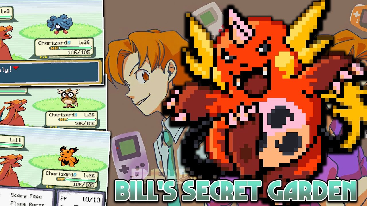 Pokemon Fire Red Bill's Secret Garden - GBA ROM Hack, Pokemon from GS ...