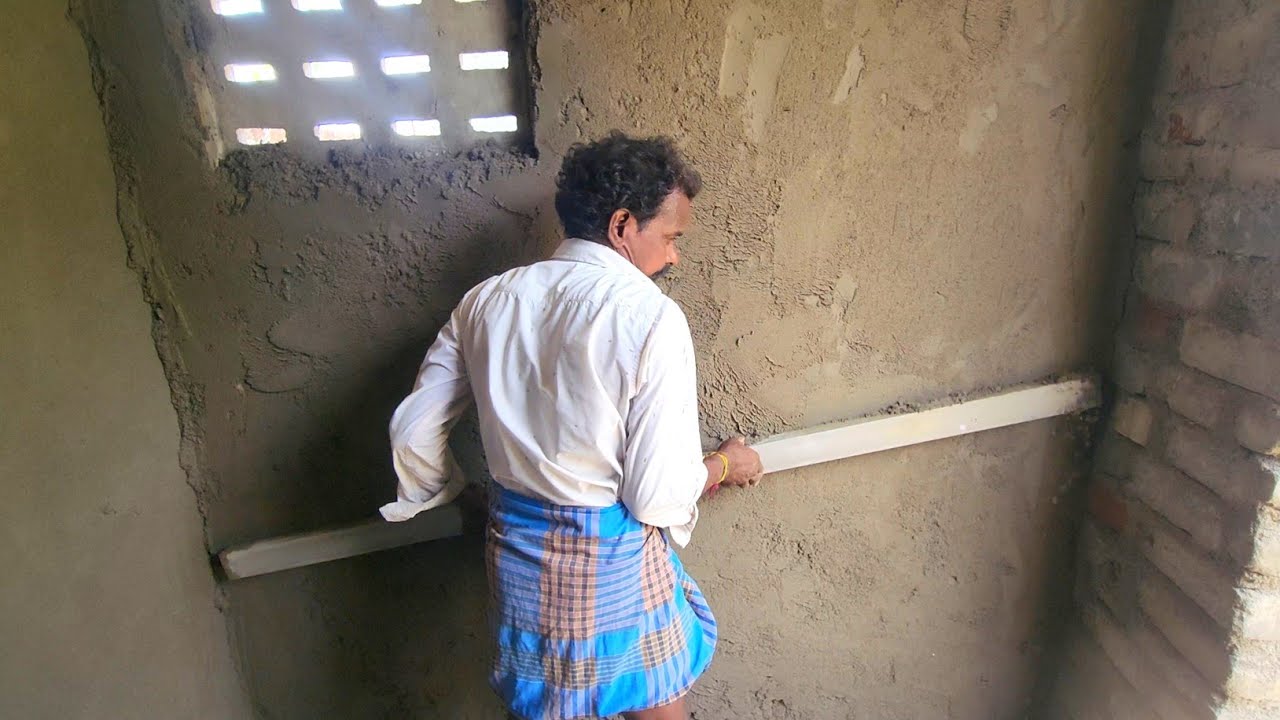 Bathroom Wall Plastering-Construction Bathroom Interior wall plaster ...