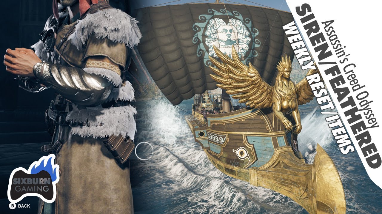 SIREN'S SONG Ship & FEATHERED Bracer Assassin's Creed Odyssey Sargon ...