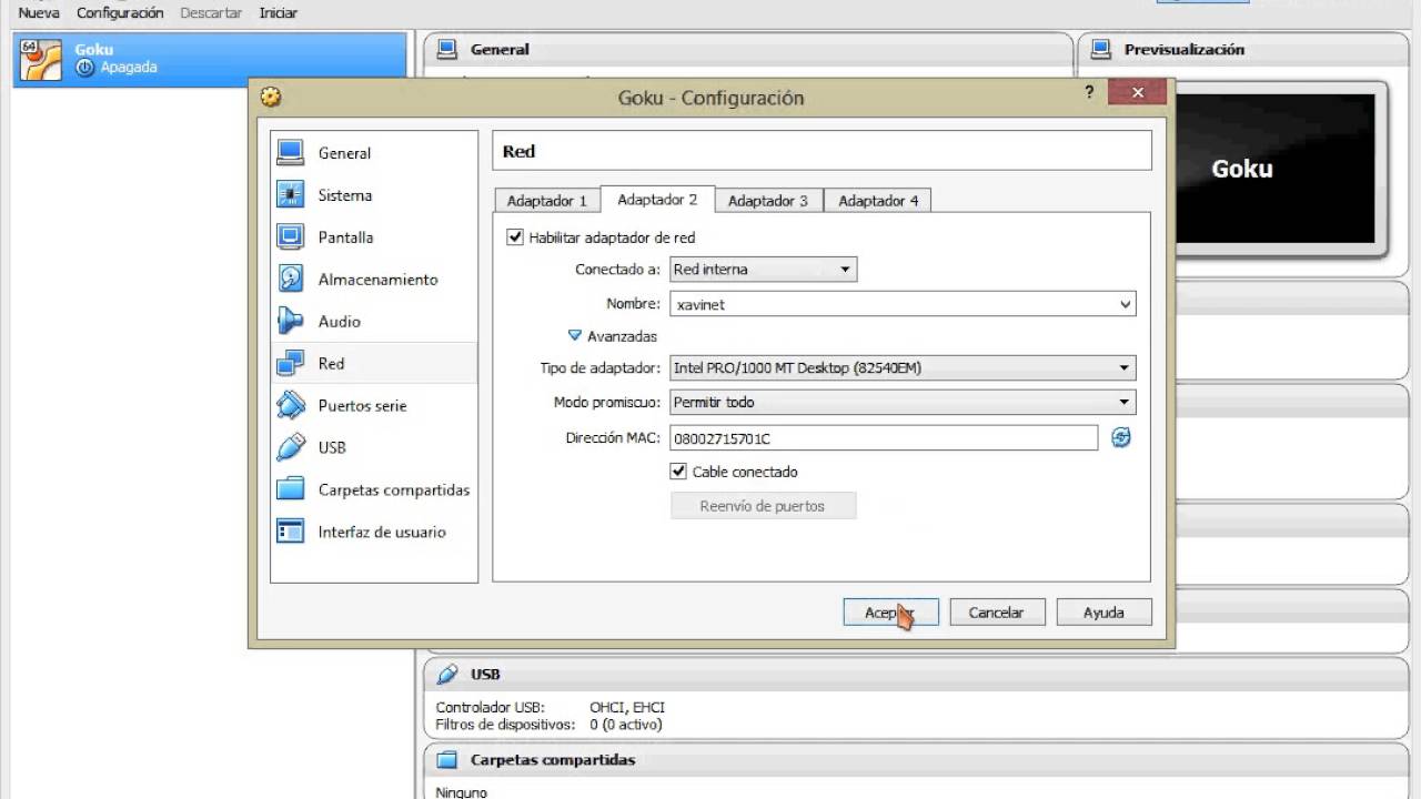 Configurar red interna Virtual Box - YouTube