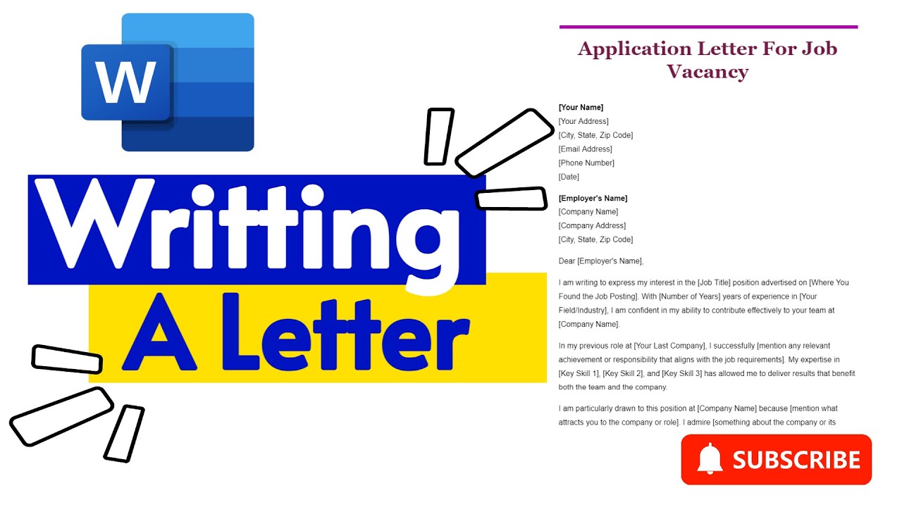 How to write a job letter using Microsoft word. - YouTube