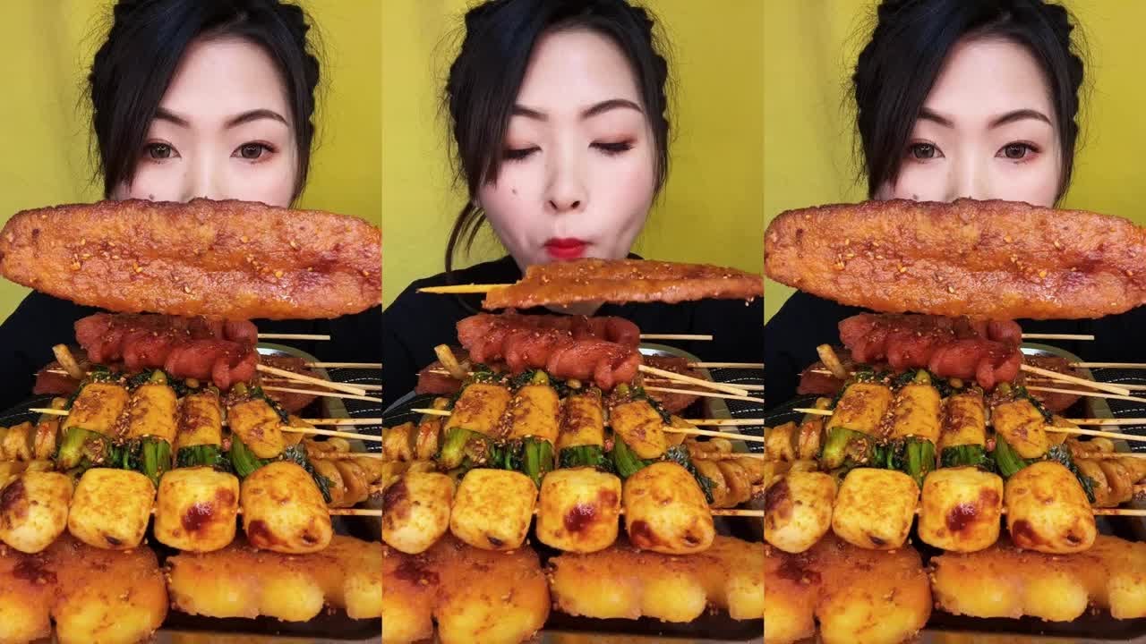 ASMR MUKBANG | SPICY FOOD | NOODLES EATING | SWEET CAKE | CHALLENGER ...