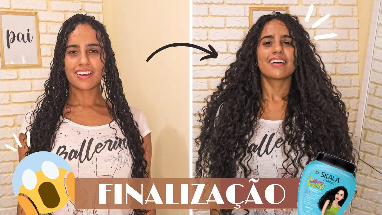 MINHA FINALIZAÇÃO ATUALIZADA * Creme mais CACHOS SKALA (azul)* 💙💙 - YouTube