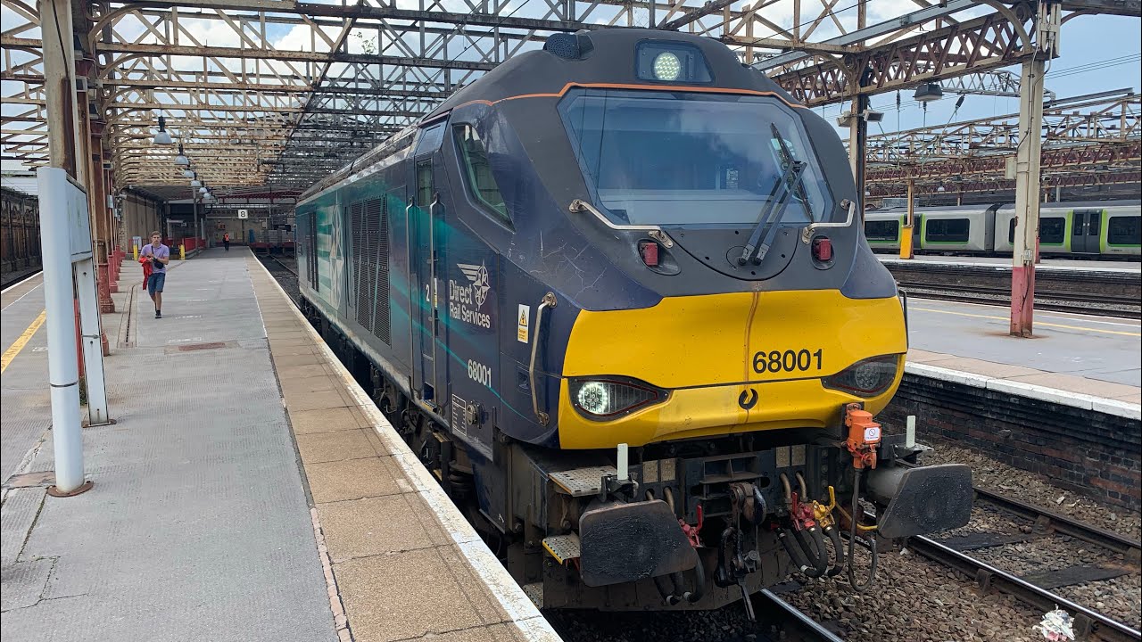 Class 68 68001 Evolution Leaving Crewe - YouTube