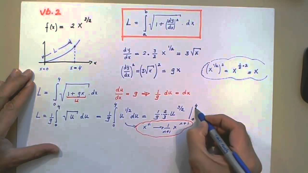 Booglengte berekening Voorbeeld II Kromme - YouTube