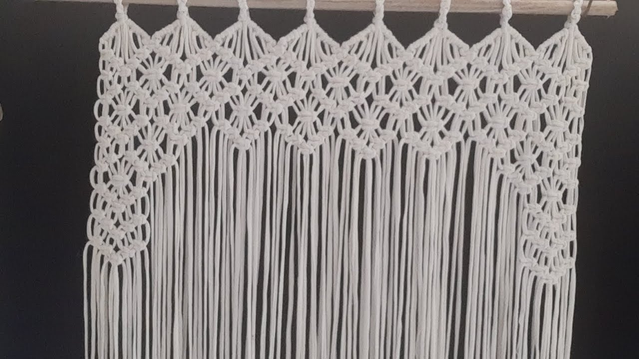 Tutorial Cortina en Macramé. Macramé curtain tutorial. Tutorial Cortina ...