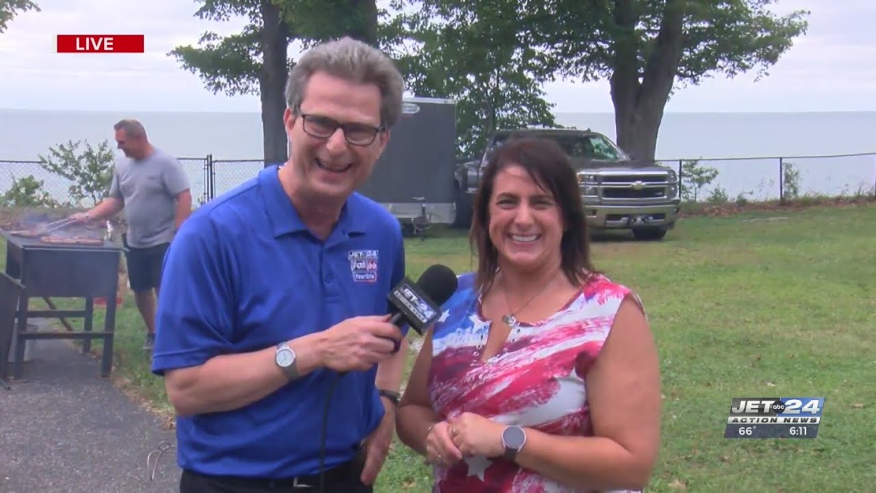 Meteorologist Tom Atkins live at Lawrence Park State Police Picnic ...
