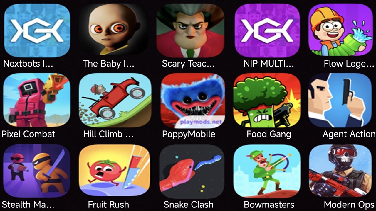 Nextbots In playground, Scary Teacher 3D, Poppy Mobie,The Baby In ...