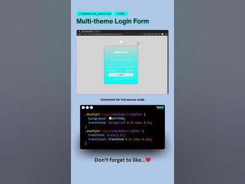 Login Page with Multi-theme ..📚 | #codewith_muhilan #coding #css - YouTube