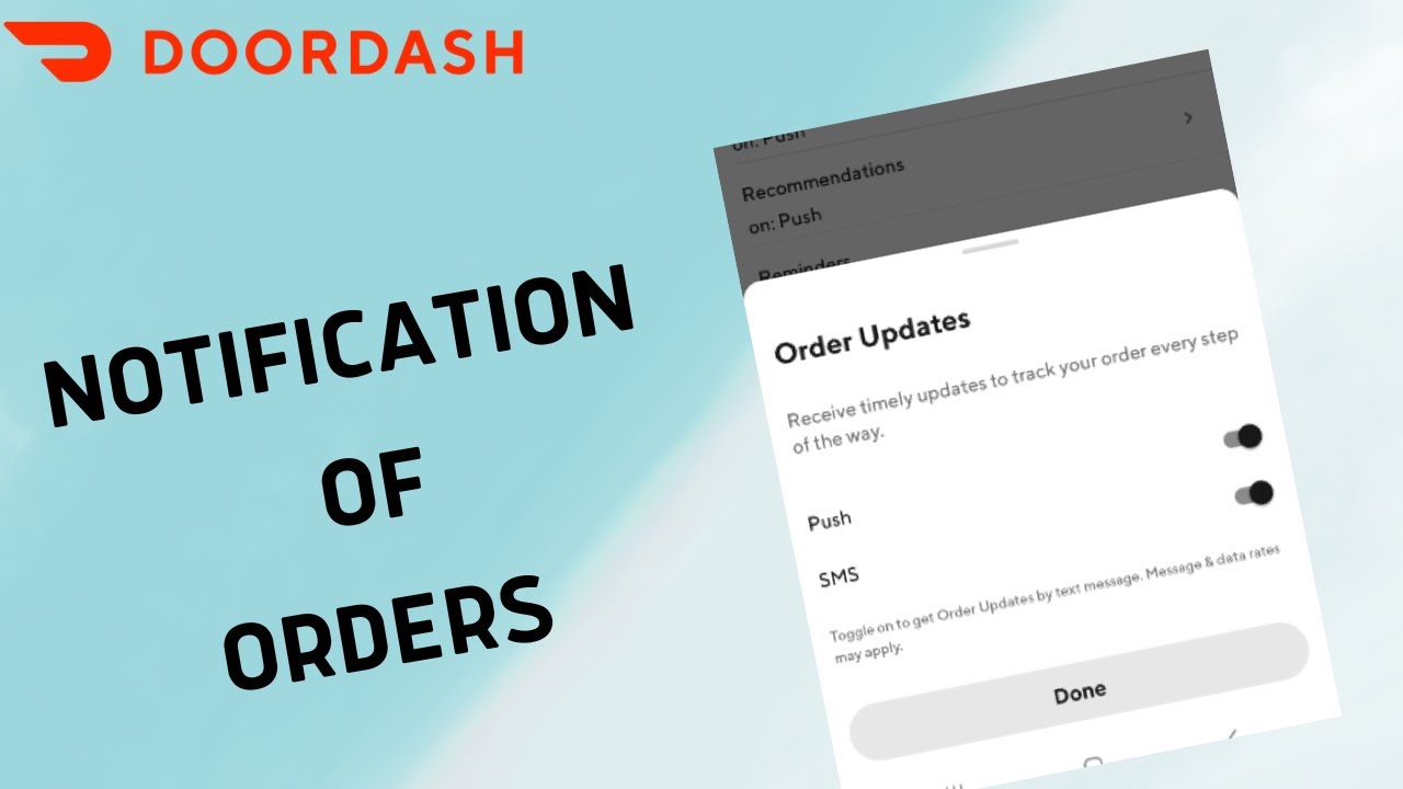 How to Turn on/off Order Update Notification in DoorDash - YouTube