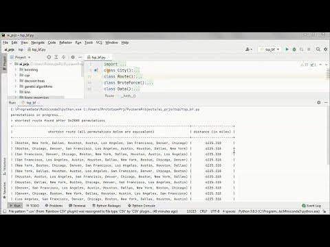 Traveling Salesman Problem (TSP) + Python + Brute Force - YouTube