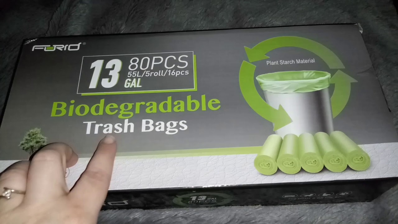 Forid 13 Gallon Trash Bags 80 Pieces - YouTube