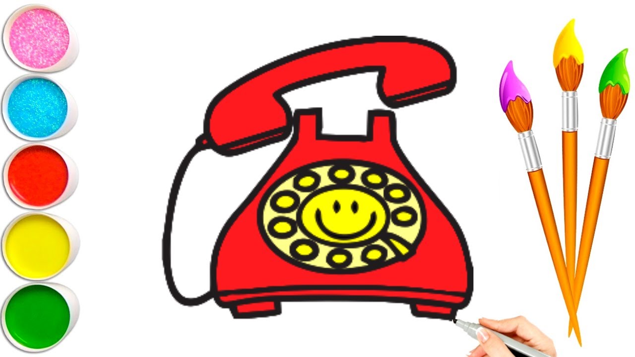How to Draw Telephone☎️| Telephone drawing for Kids | Step by Step Easy ...