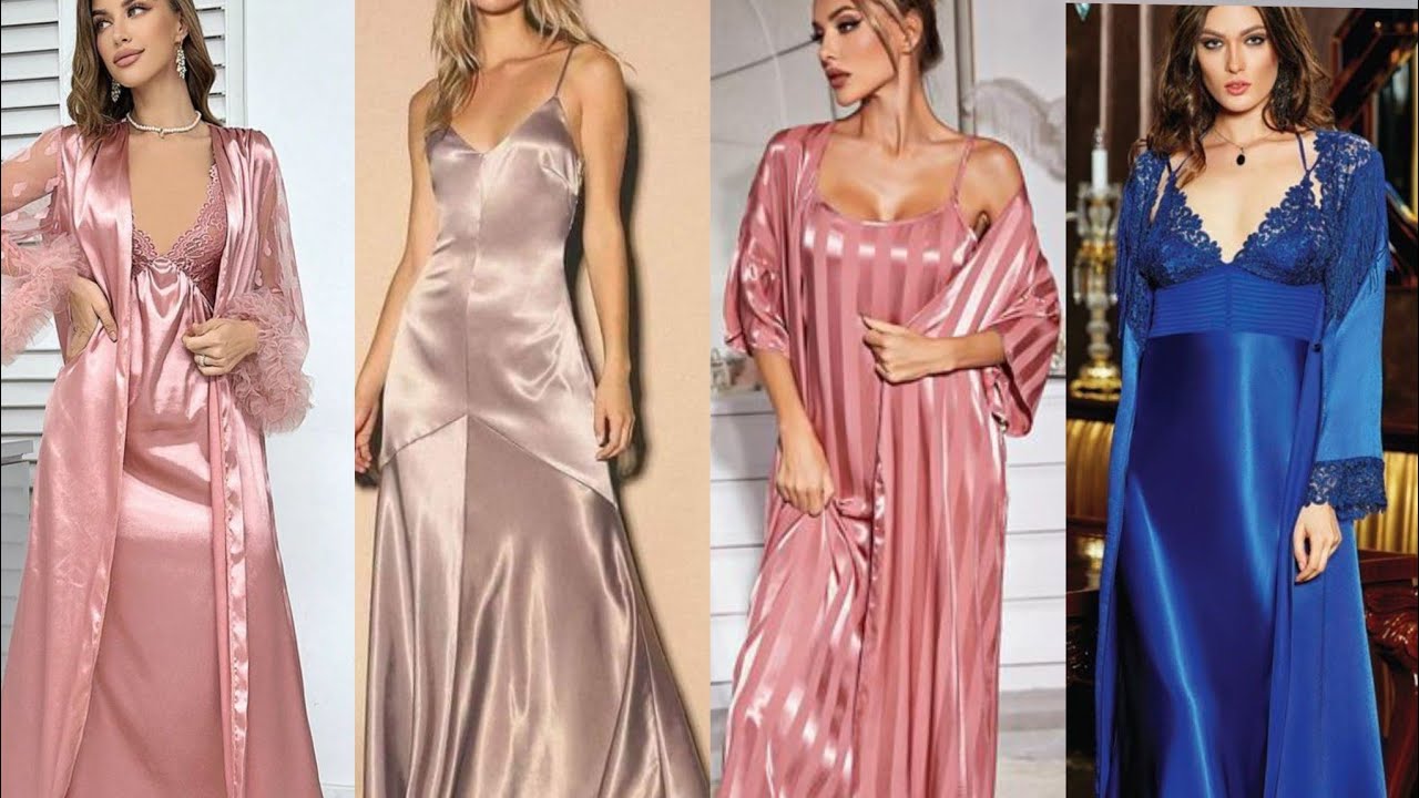 latest most beautiful Silk nighty designing ideas - YouTube