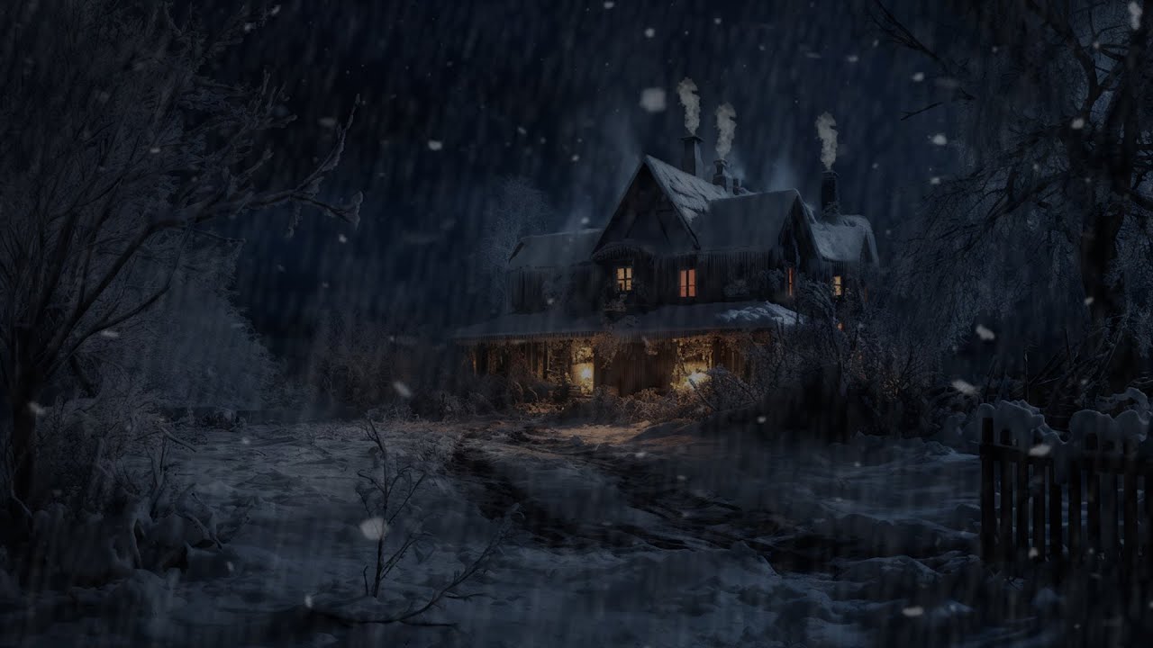 Relax With Intense Snow Storm Sleep Sounds at a Cozy House - Cold ...