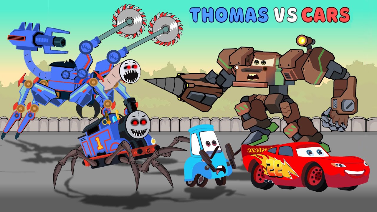 Thomas.Exe VS Cars | Epic Battle: Parody Animation - YouTube