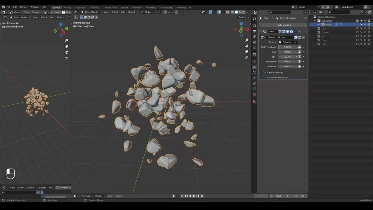 [Demo] Procedural Volume Fracture Revisit - Blender Geometry Nodes 4.0 - YouTube