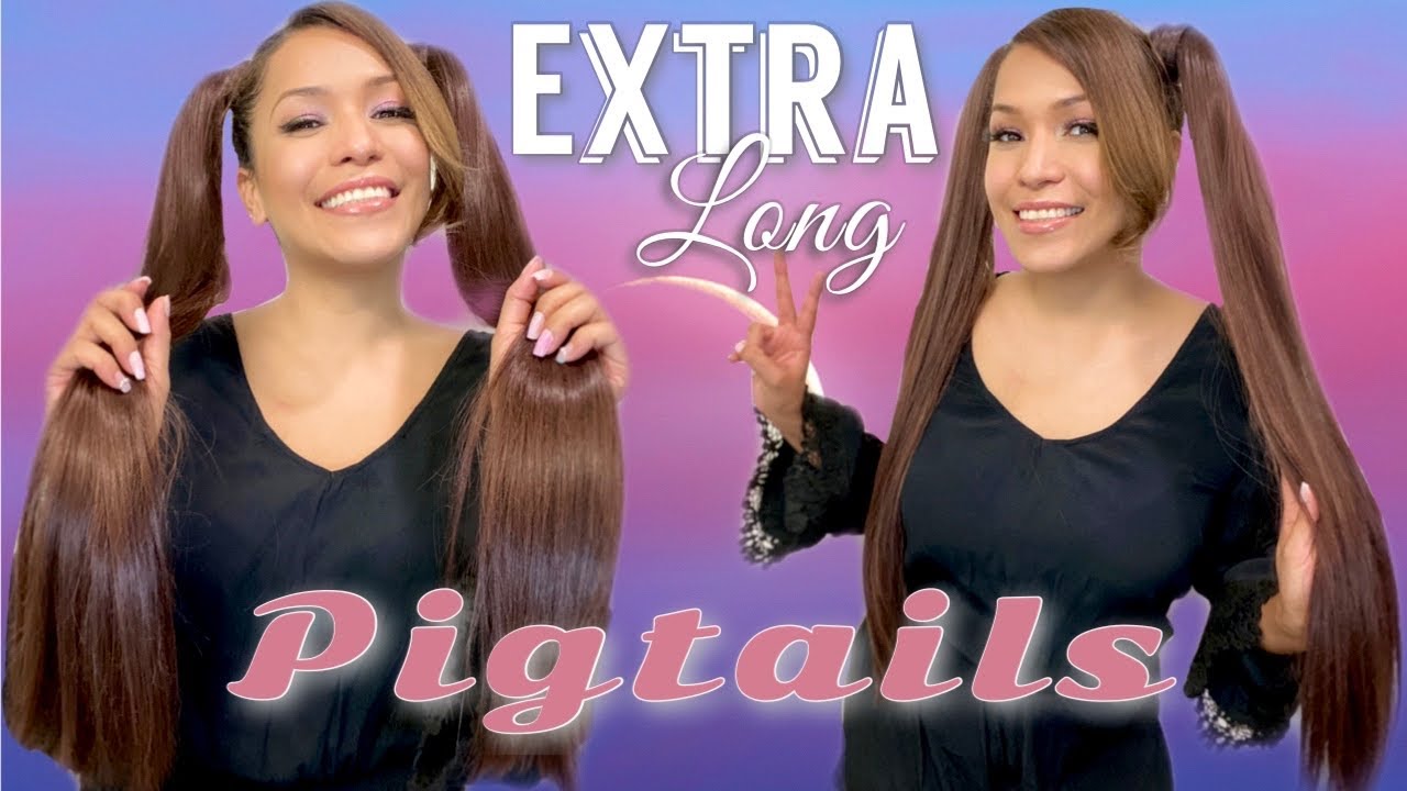 Bella Poarch Hair tutorial DIY Extra Long Pigtails - YouTube
