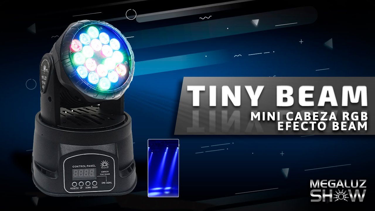 MEGALUZ Show │ TINY BEAM. MINI CABEZA RGB MÓVIL RGB EFECTO BEAM. - YouTube