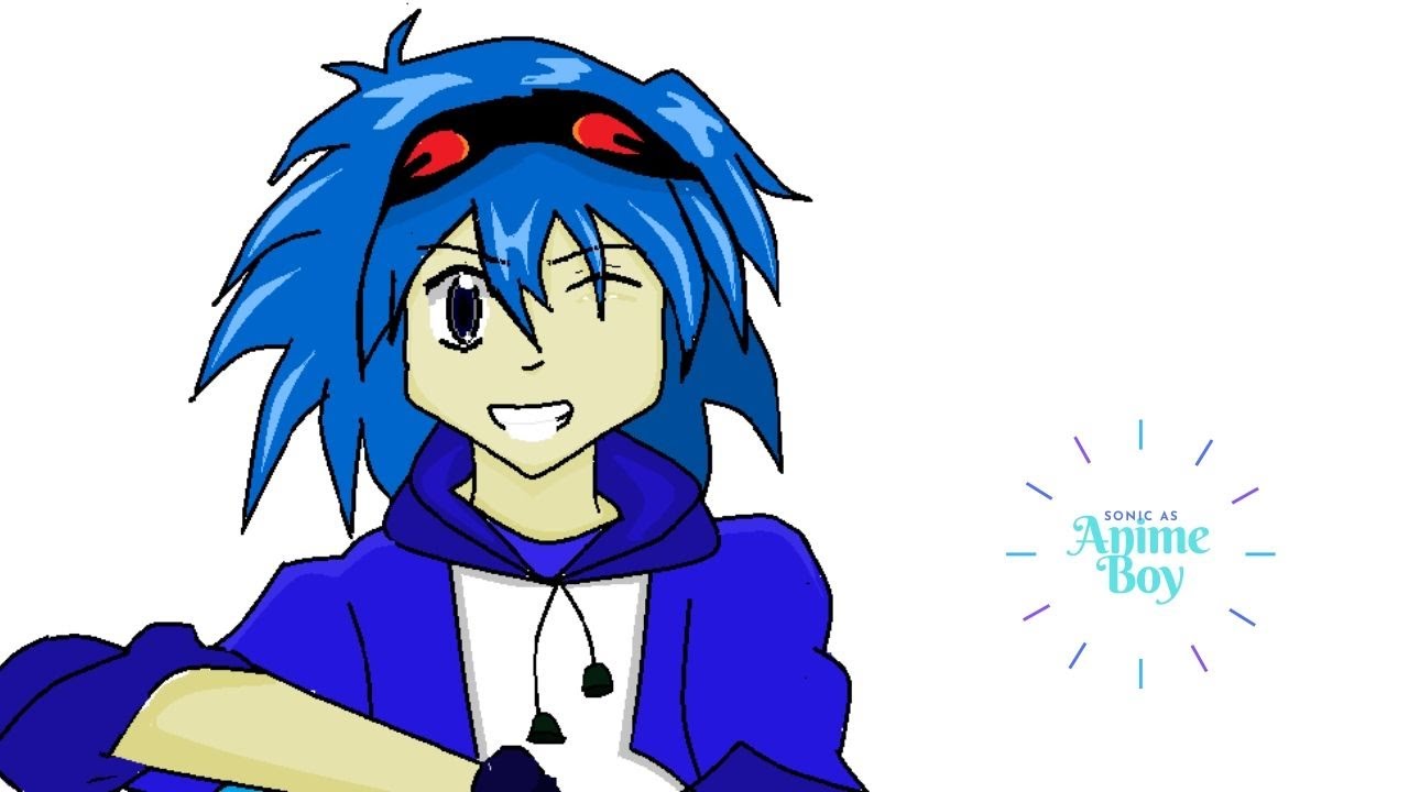 Sonic as anime boy art by MS paint - YouTube