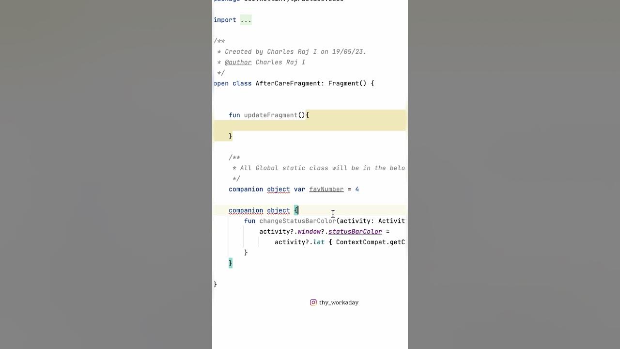 Companion Object Kotlin Android Development Shorts Kotlin Kotlintutorials Kotlintutorial