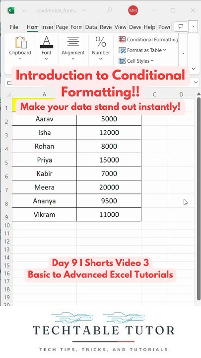 Excel Magic: Instantly Highlight Data: Conditional Formatting! Day 9, Video 3 #excel #viralexcel ...