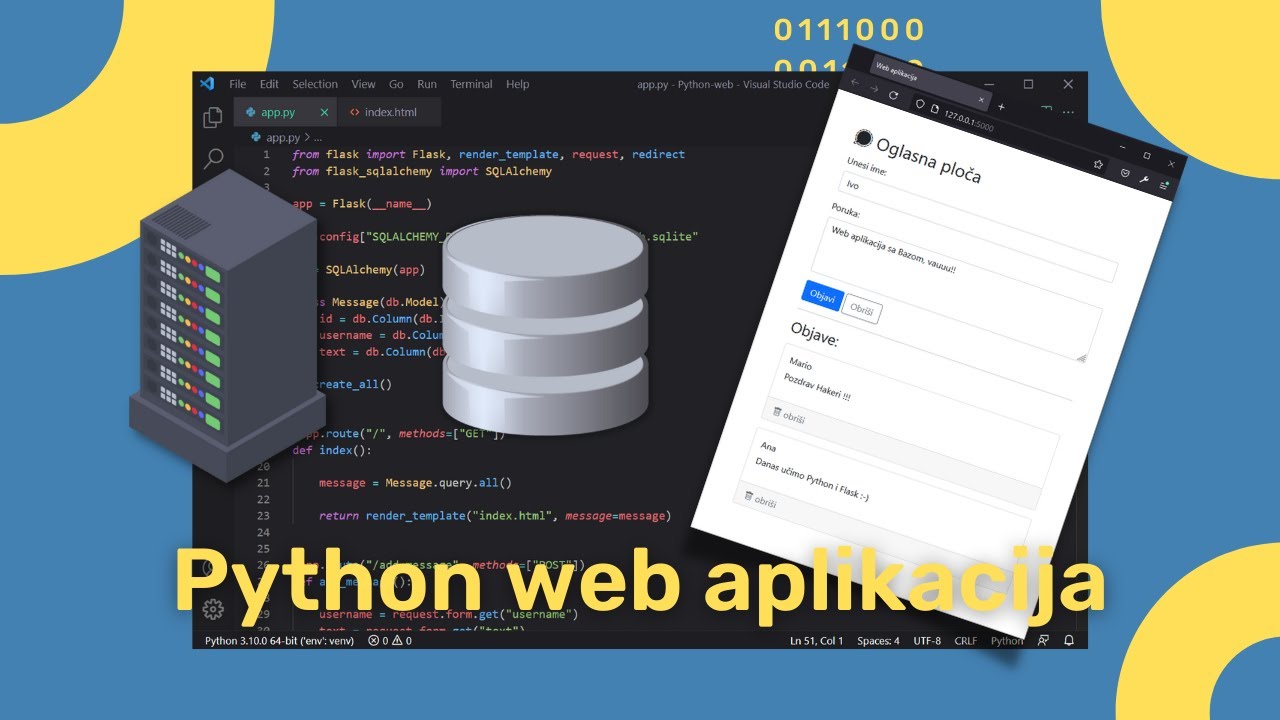 Python web aplikacija. Epizoda #3: Baza podataka - YouTube