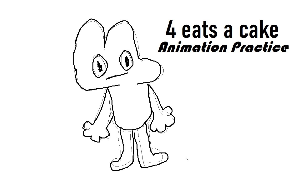 [BFB] 4 eats a cake - - MS paint Animation Practice - YouTube