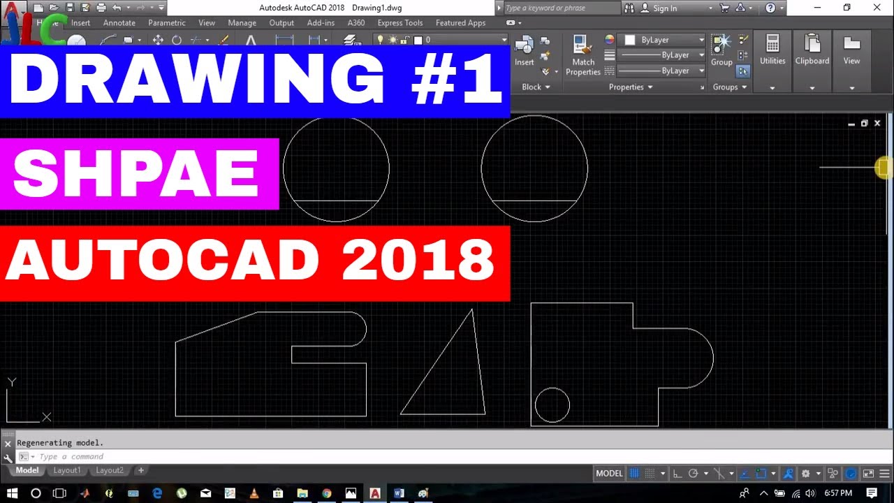 AUTOCAD 2018 SHAPES 1 DRAWING DIFFERENT SHAPES GEOMETRICAL autocad-2018-shapes-1-drawing-different-shapes-geometrical