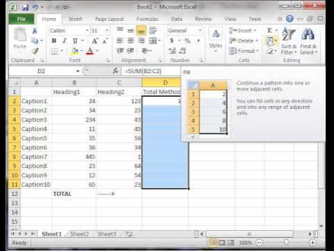How to total rows and columns in Excel - YouTube