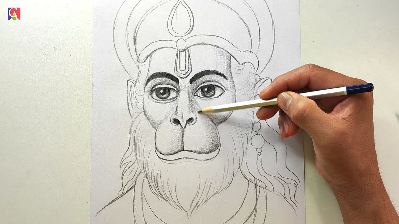 How To Draw Hanuman | Lord Hanuman Drawing, Pencil Drawing, Jai Shri ...